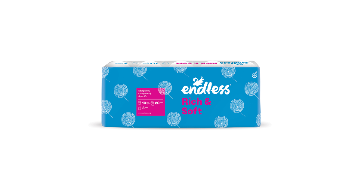 Endless Rich & Soft Χαρτί Υγείας 3φυλλο 95gr - 10 Ρολά