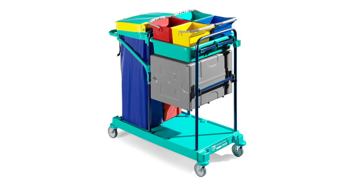 TTS Green 540 Janitorial Trolley